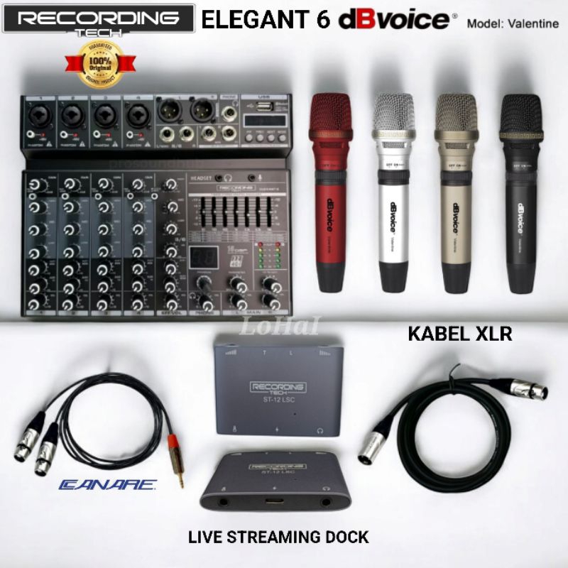 Jual Paket Mixer Recording Tech Elegant 6 Live Streaming Dock ST-12 LSC ...