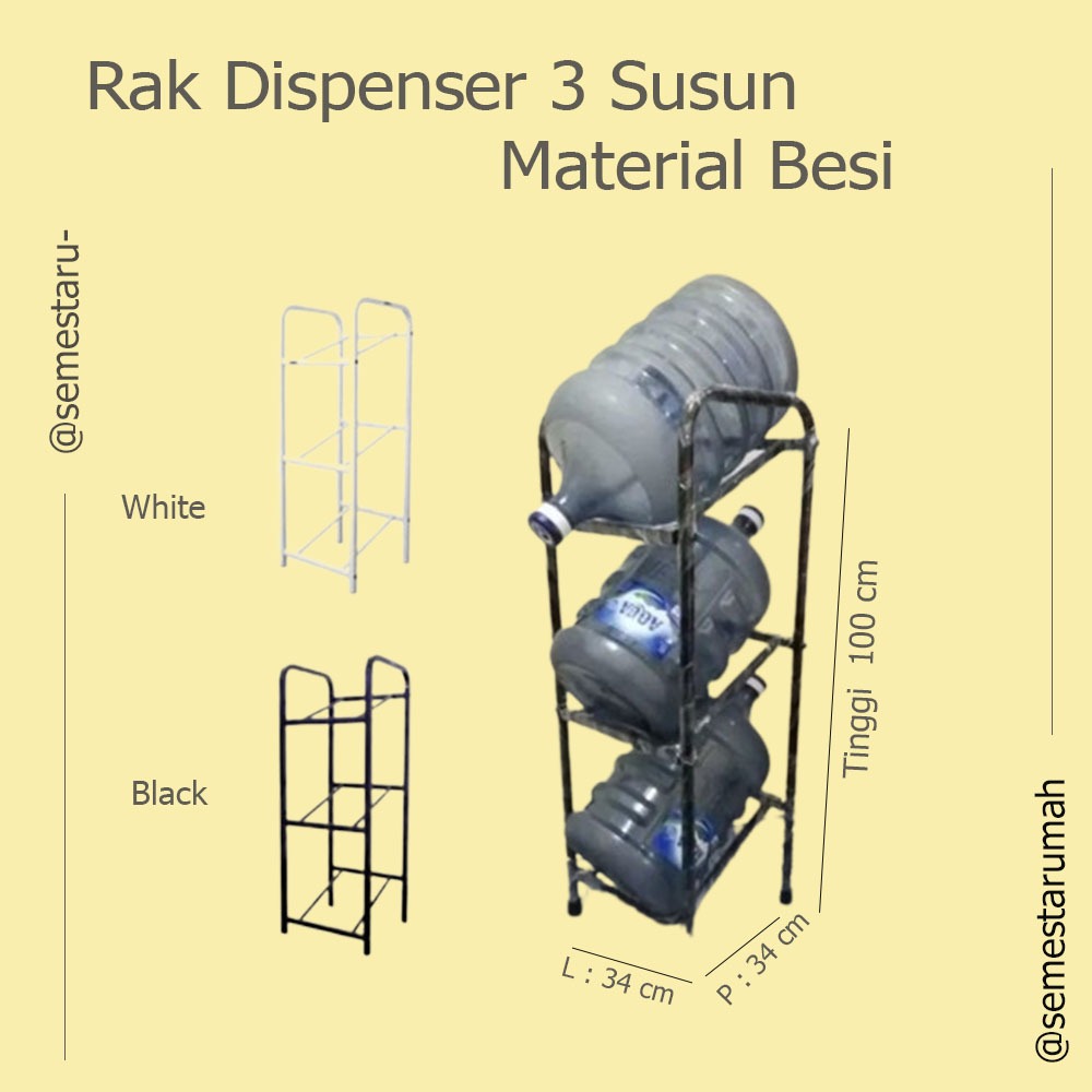 Jual Rak Galon 3 Susun, Rak 3 Susun Material Besi Coating | Shopee ...