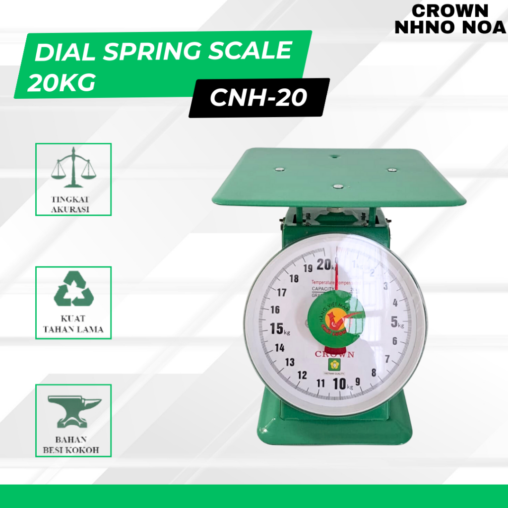 Jual ASLI Timbangan Manual Jarum Duduk crown non hoa 20 Kg Electronic Spring Dial Scale Besi ...