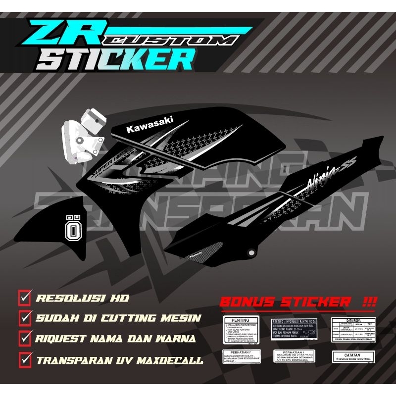 Jual Sticker striping NINJA SS HITAM SHURIKHEN transparan uv maxdecall ...
