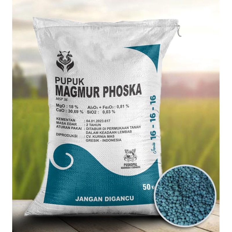 Jual Pupuk Magmur Phoska Npk 16 16 16 non subsidi Kurnia Mas Kemasan 50 ...