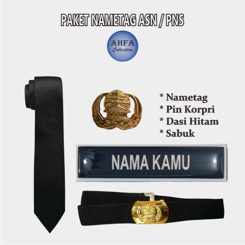 Jual Paket lengkap Nametag ASN/PNS papan nama dada Lencana Korpri ...