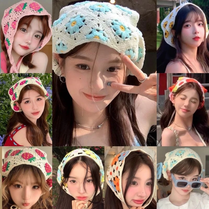 Jual Feelme KK-393 RESTOCK Bandana korea rajut bando scarf bando rajut ...