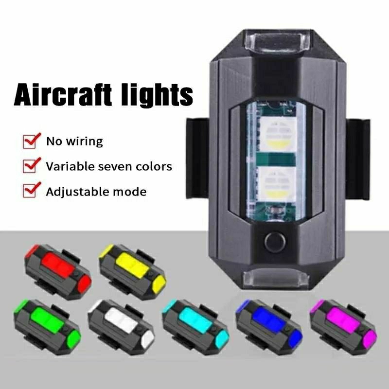 Jual Lampu LED Kedip Pesawat RGB Strobo 7 Warna USB Untuk Motor Mobil ...