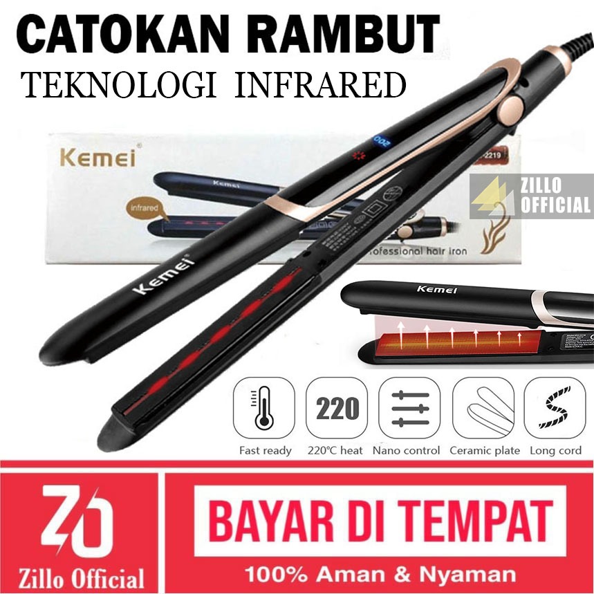 Jual Catok Rambut Infrared Anti Merusak Rambut Ion Negatif Catokan 2in1 ...