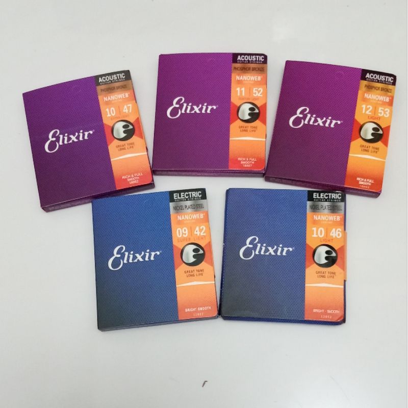 Jual Senar gitar listrik akustik elektrik 1 set ELLIXXIR Guitar Strings ...