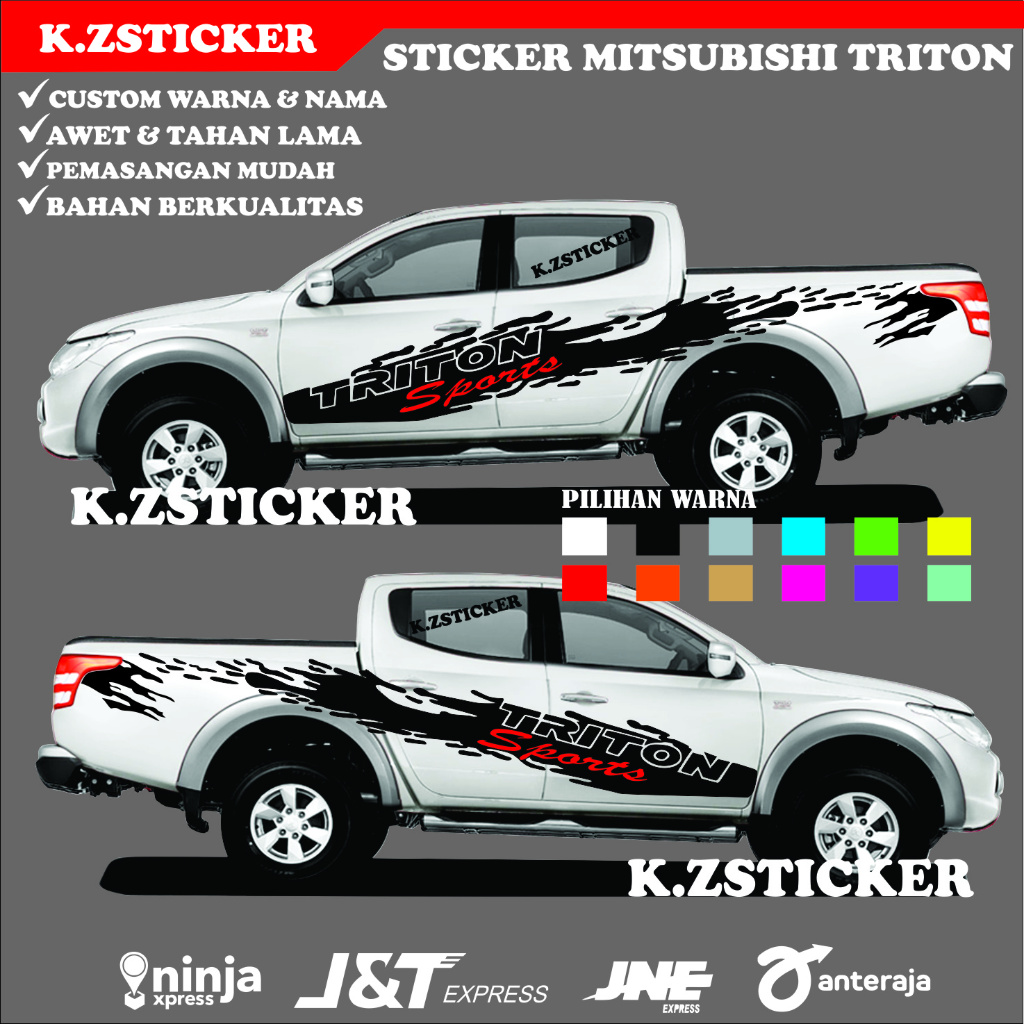 Jual PROMO STIKER MOBIL MITSUBISHI TRITON PUTIH STIKER MOBIL TRITON ...