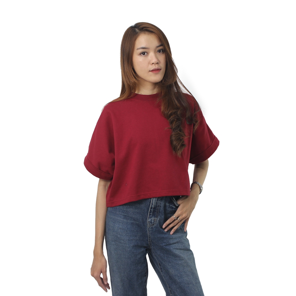 Jual Devolve COOLBREEZE T-Shirt Oversize Crop Top Kaos Polos Cewe 16s ...