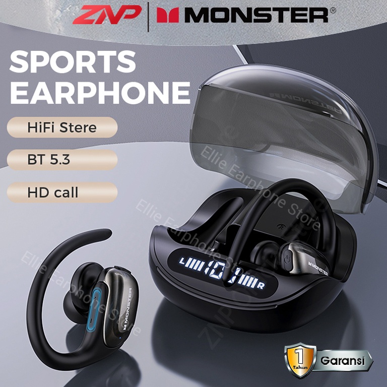 Jual Recomended ZNP X Monster Open Ear 22 Headset Nirkabel Bluetooth 53 ...