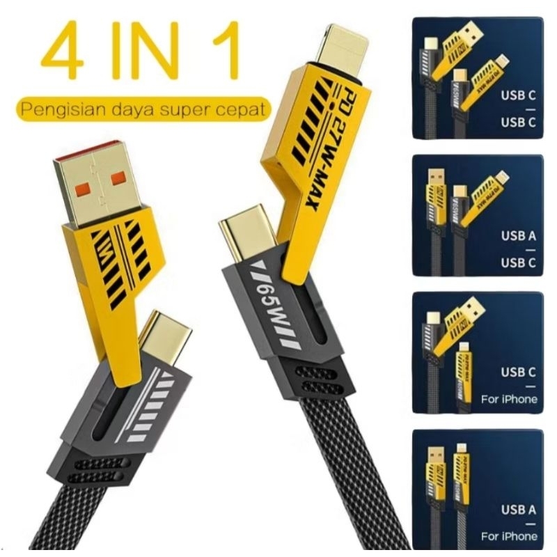 Jual Kabel Data Star 4IN1 PD 27W/65W MAX Quick Charge Kabel Pengisian ...