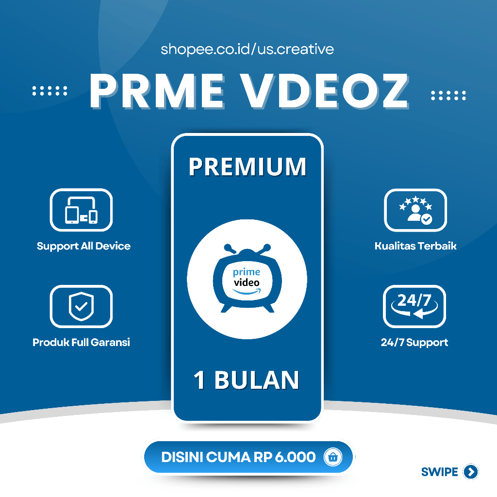 Jual ORDER DISINI PRME VDEOZ 1 BULAN PREMIUM | Shopee Indonesia
