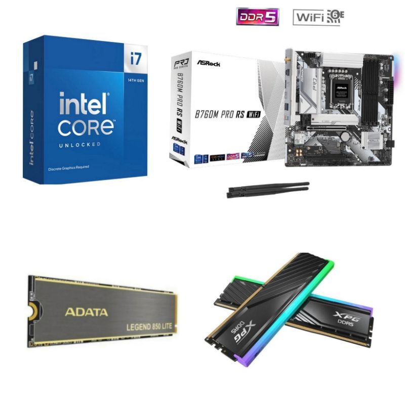 Jual Paket Processor Gaming Intel Core i7 14700KF B760 Wifi RAM DDR5 ...