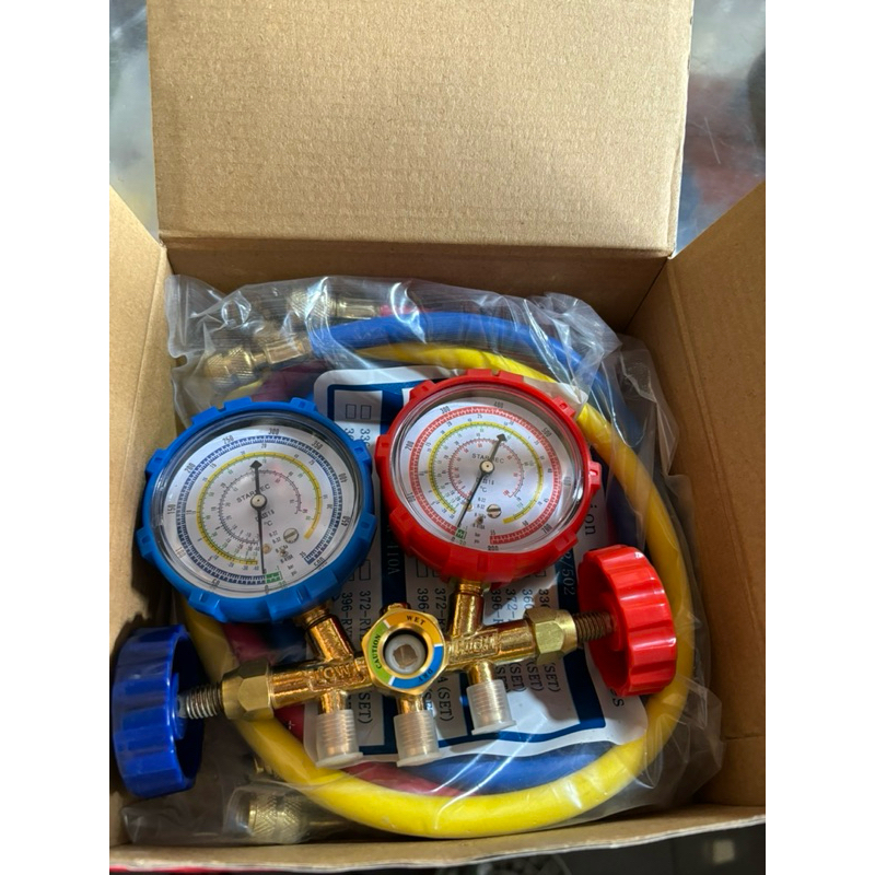 Jual METERAN TESTING MANIFOLD DOUBLE GAUGE SET ALAT ISI FREON AC MOBIL ...