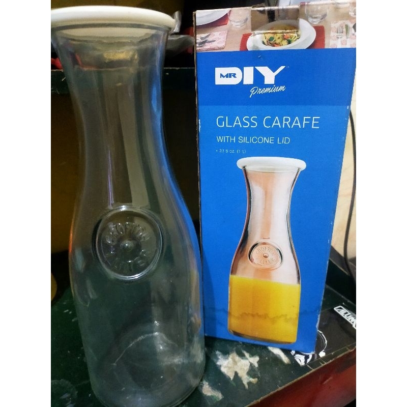 Jual New Botol Estetik Glass Carafe 1L /Botol Cafe / Botol Infuse Water ...