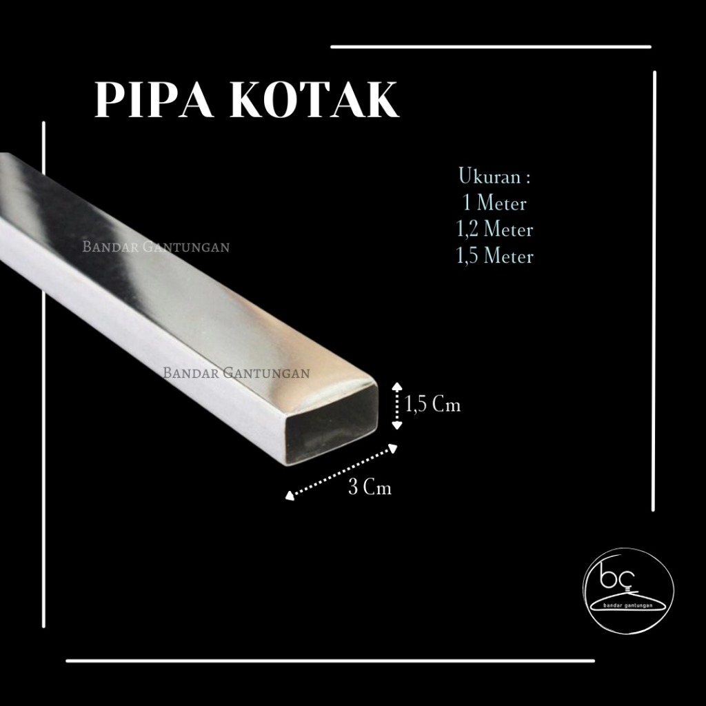 Jual Pipa Kotak Chrome / Pipa Hanger Seruling / Gantungan Baju Besi ...