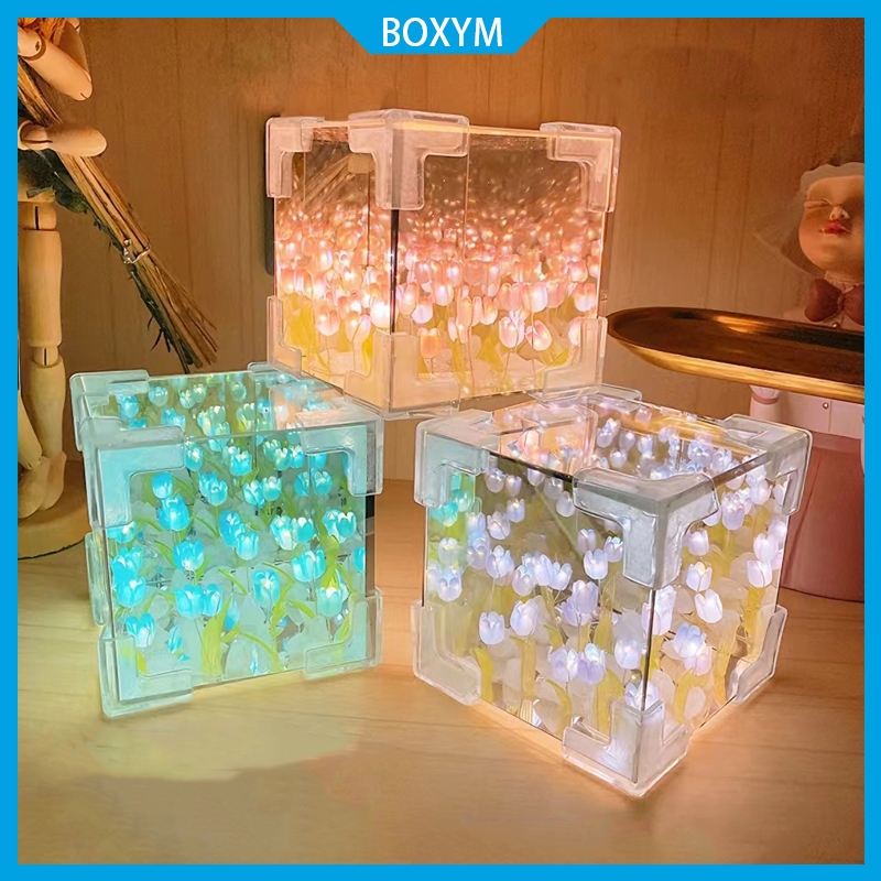 Jual Hand Made Bunga Tulip Lampu DIY Rubik Tulp Lampu Malam Led Cermin ...