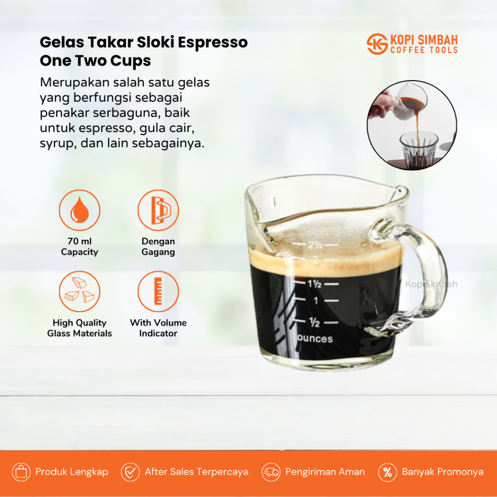 Jual Gelas Sloki Espreso 70 ml Espresso Coffee Shot Glass Takar Glass ...