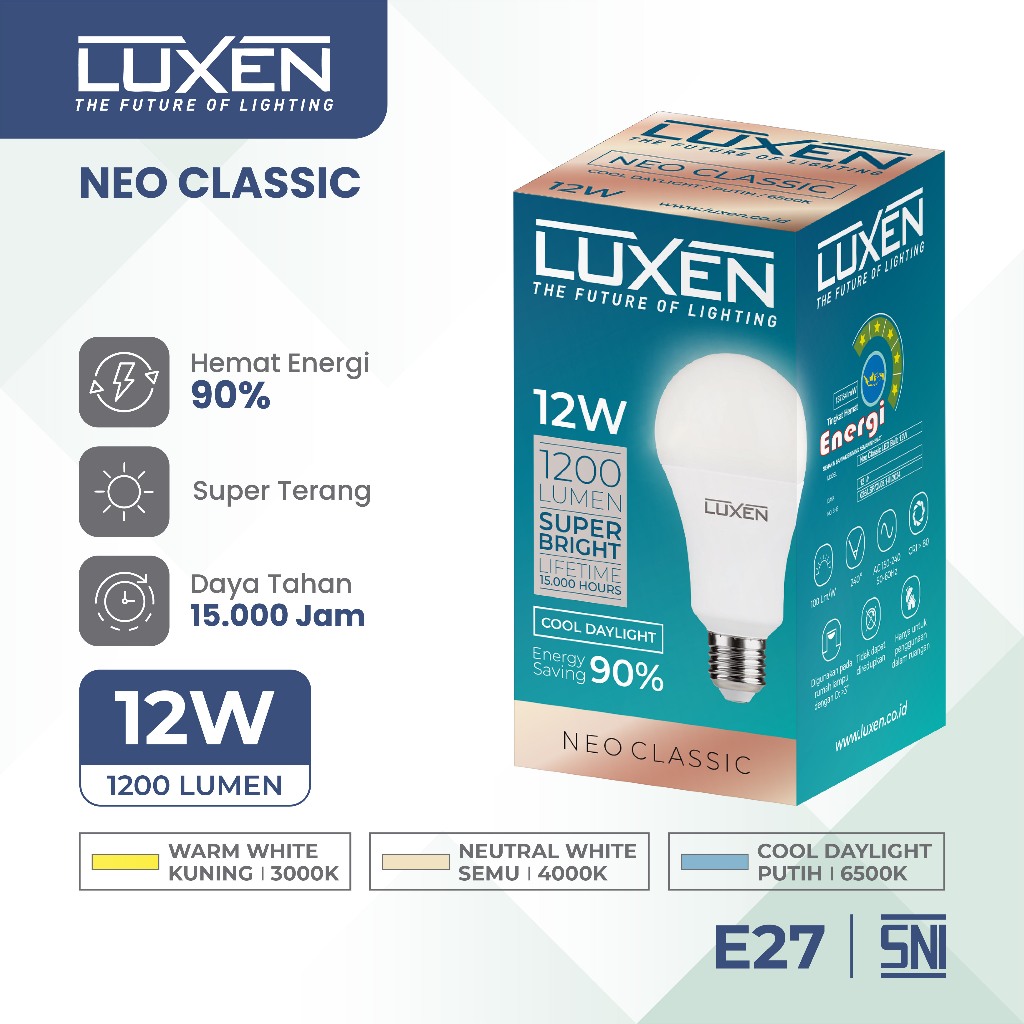 Jual Luxen Lampu LED NEO Classic 12 Watt Cahaya Kuning | Shopee Indonesia