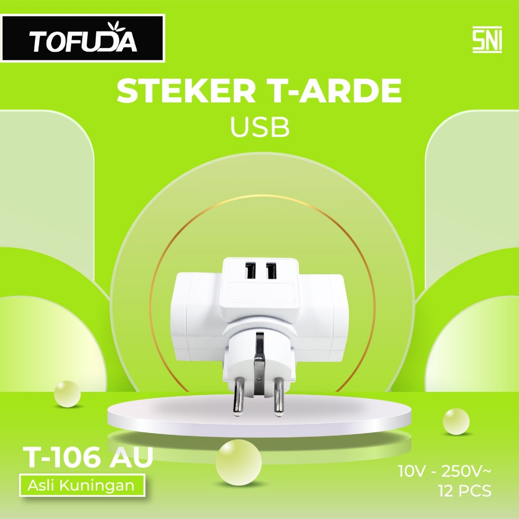 Jual Tofuda Steker T Arde + 2 USB Port 2.1 A Colokan Listrik Cabang 3 ...