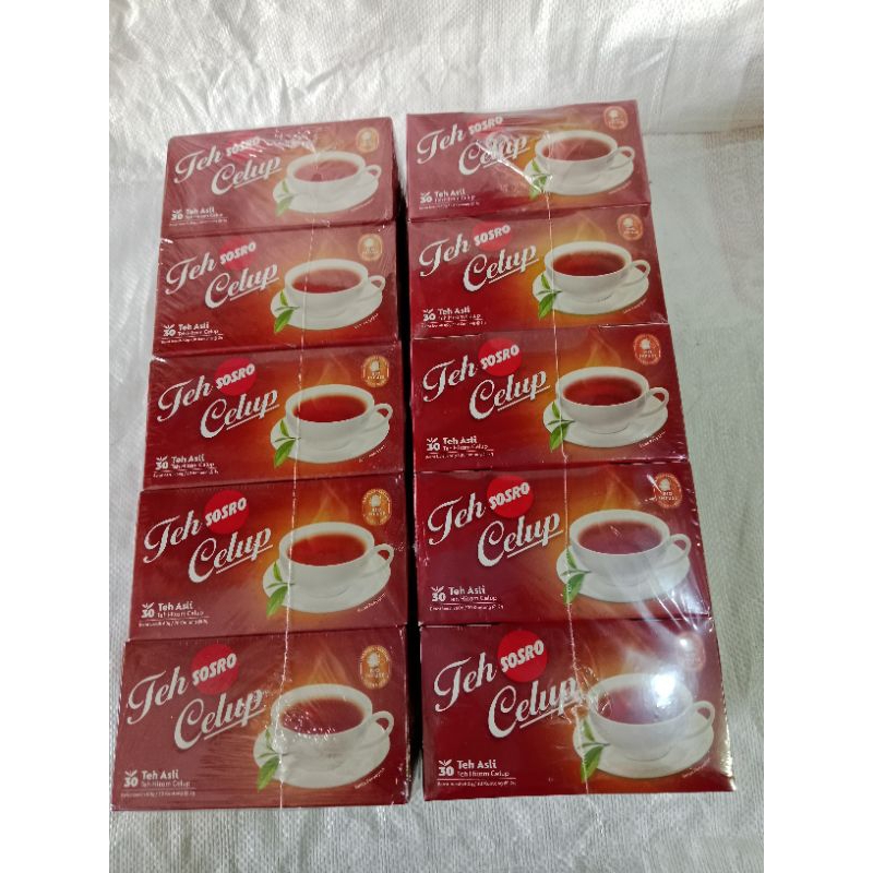 Jual TEH SOSRO CELUP KOTAK 1 PACK (isi 10 kotak) | Shopee Indonesia