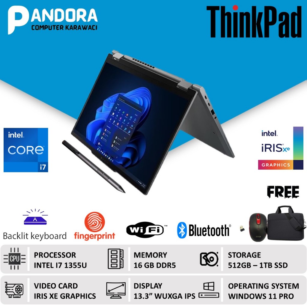 Jual LAPTOP LENOVO THINPAD X13 INTEL I7 1355U RAM 16GB 512GB WUXGA ...