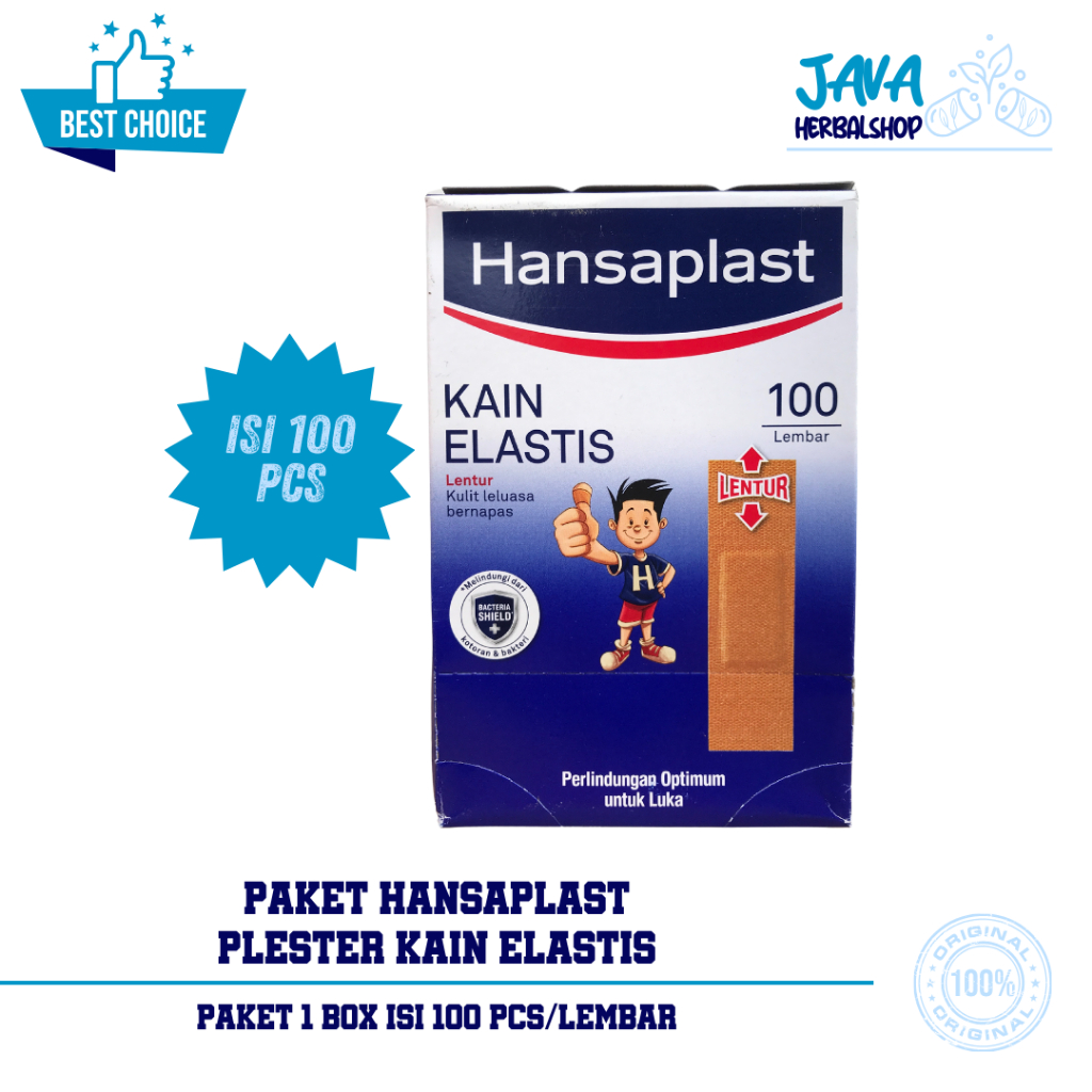 Jual PAKET HANSAPLAST PLESTER KAIN ELASTIS 1 BOX (100 PCS) | Shopee ...