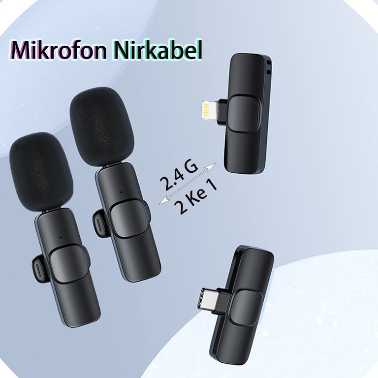 Jual Harga TERMURAAH Mikrofon Nirkabel Lavalier 2 Mic Mikrofon Clip on ...