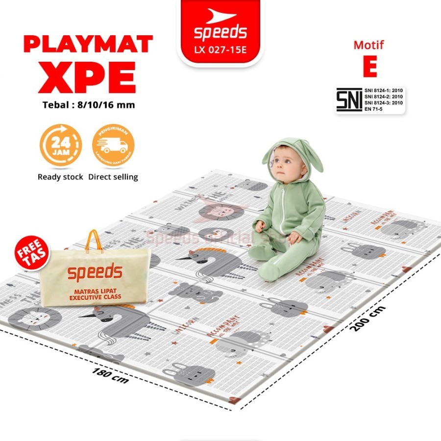Jual SPEEDS Karpet Matras Playmat Bayi Lipat Anak Foldable 10mm 1cm Alas Main Anak Edukasi XPE ...