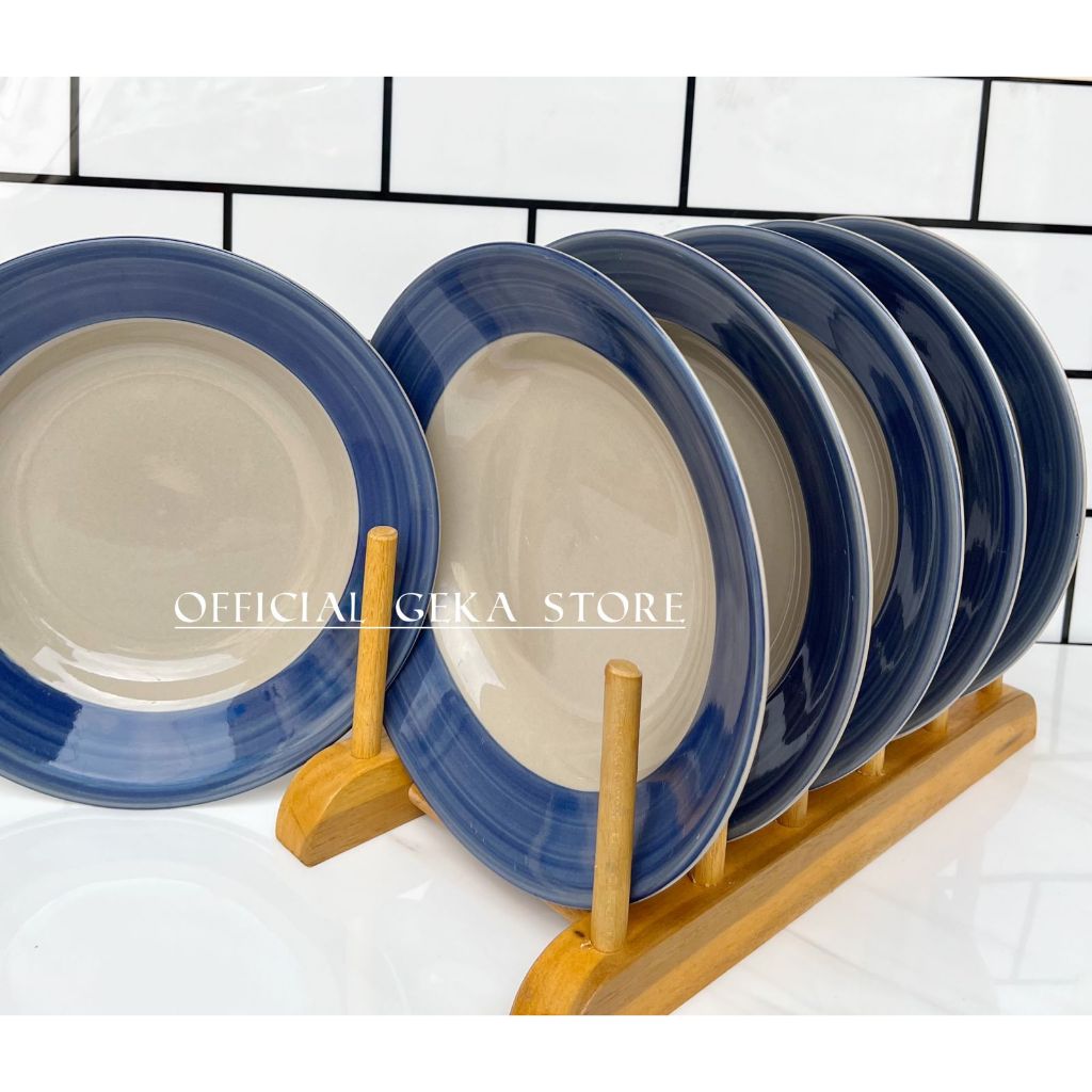 Jual PIRING MAKAN KERAMIK LUCKY LIS BIRU / PIRING MAKAN KERAMIK CEKUNG ...