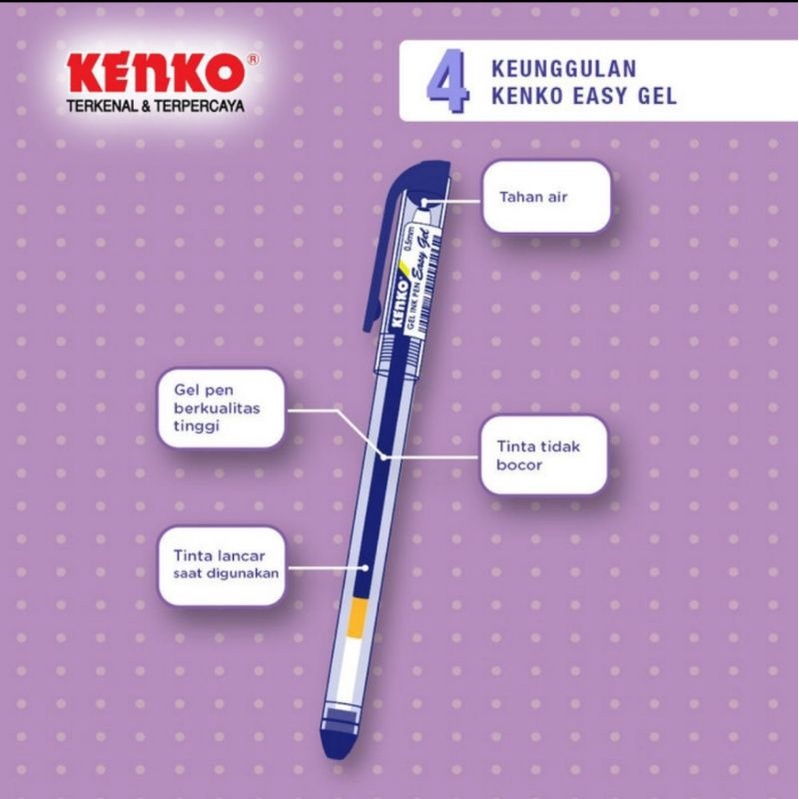 Jual KENKO Gel Pen/ Pulpen Jel / Pena Jel / Pen Tinta Gel Easy Gel 0.5 ...