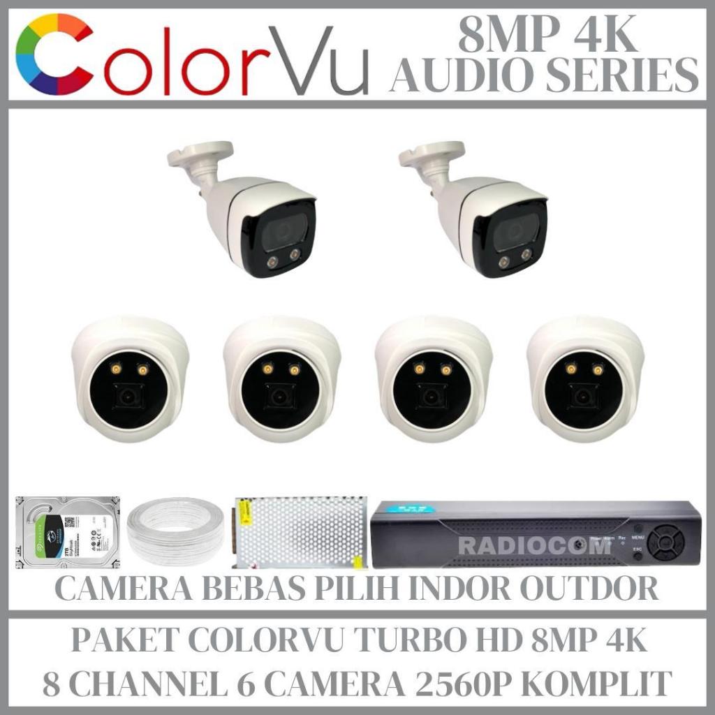 Jual PAKET CCTV COLORVU 8 CHANNEL 6 KAMERA 8MP 4K ULTRA HD 2560P ...