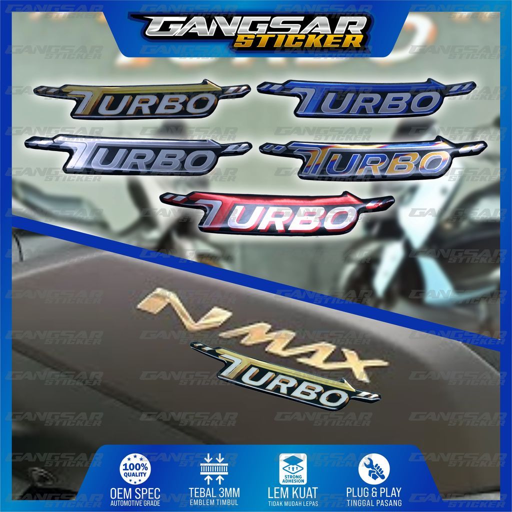 Jual emblem turbo yamaha nmax / emblem timbul nmax turbo / emblem ...