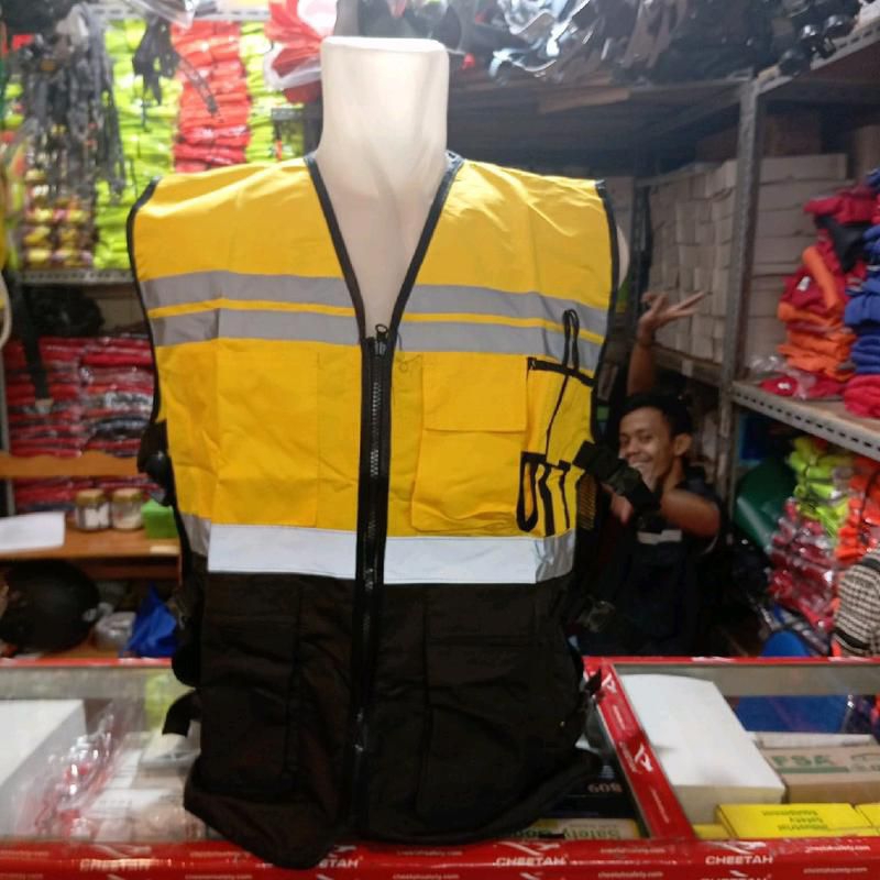 Jual Rompi Safety Kombinasi Taslan / Rompi Safety Pelindo warna Kuning ...