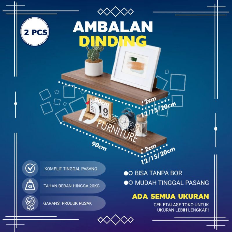 Jual Rak Ambalan Dinding Minimalis aesthetic Serbaguna Ukuran 90cm ...
