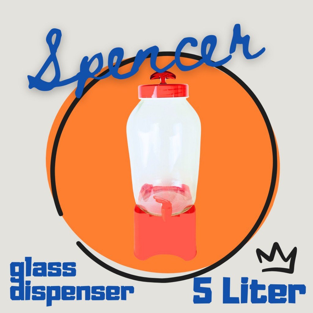 Jual SPENCER Glass Dispenser 5 Liter | Toples Kaca dengan Kran dan ...