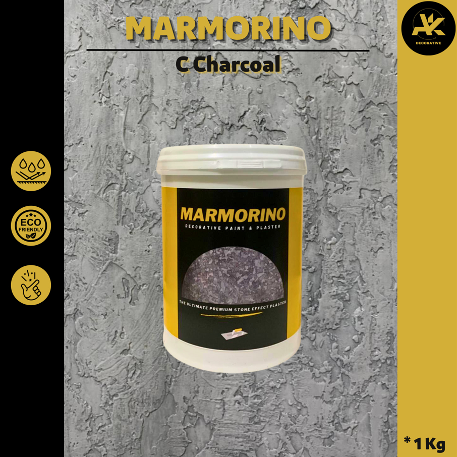Jual MARMORINO - Premium Stone Effect Plaster C CHARCOAL 1kg | Shopee ...