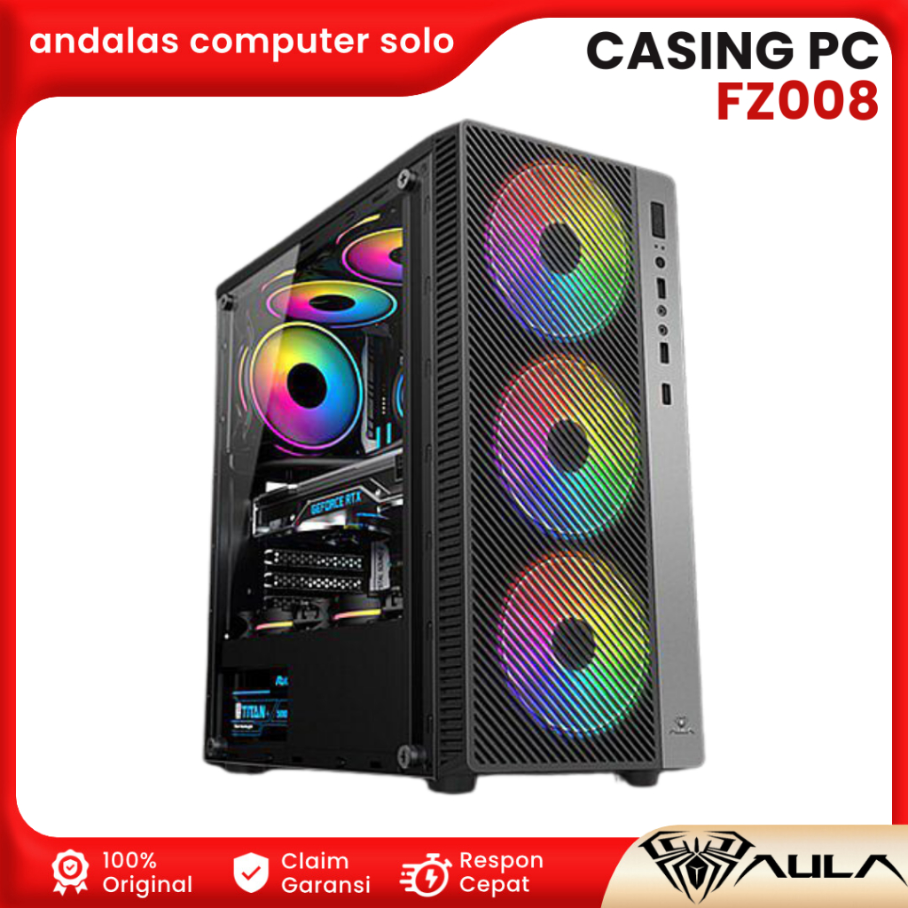 Jual CASING CASE PC GAMING GAME RGB LED AULA FZ008 CASING PC KOMPUTER ...