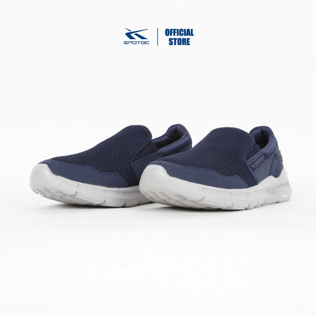 Jual Spotec Walking Lexi Sepatu Slip On Pria Wanita - Biru Tua Abu Muda ...