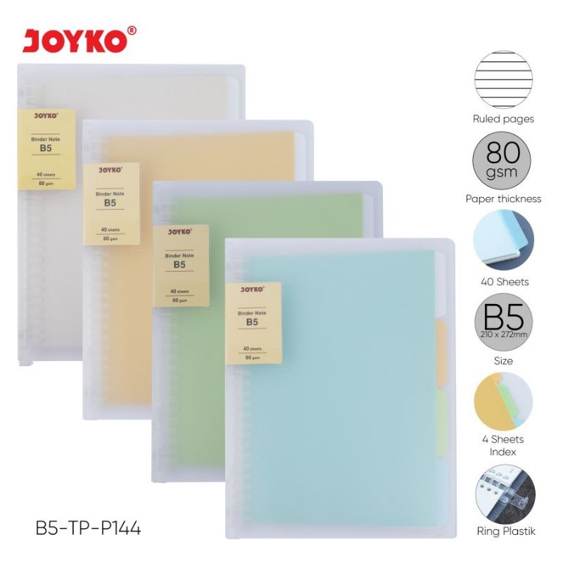 Jual BINDER NOTE A5 COVER TRANSPARAN JOYKO TP-P | MAP BINDER JOYKO ...