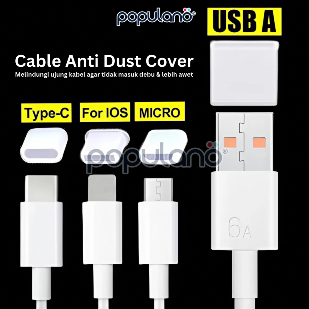 Jual Penutup Kepala Ujung Kabel Charger Anti Debu Pelindung Cover Plug Micro USB TYPE C ...
