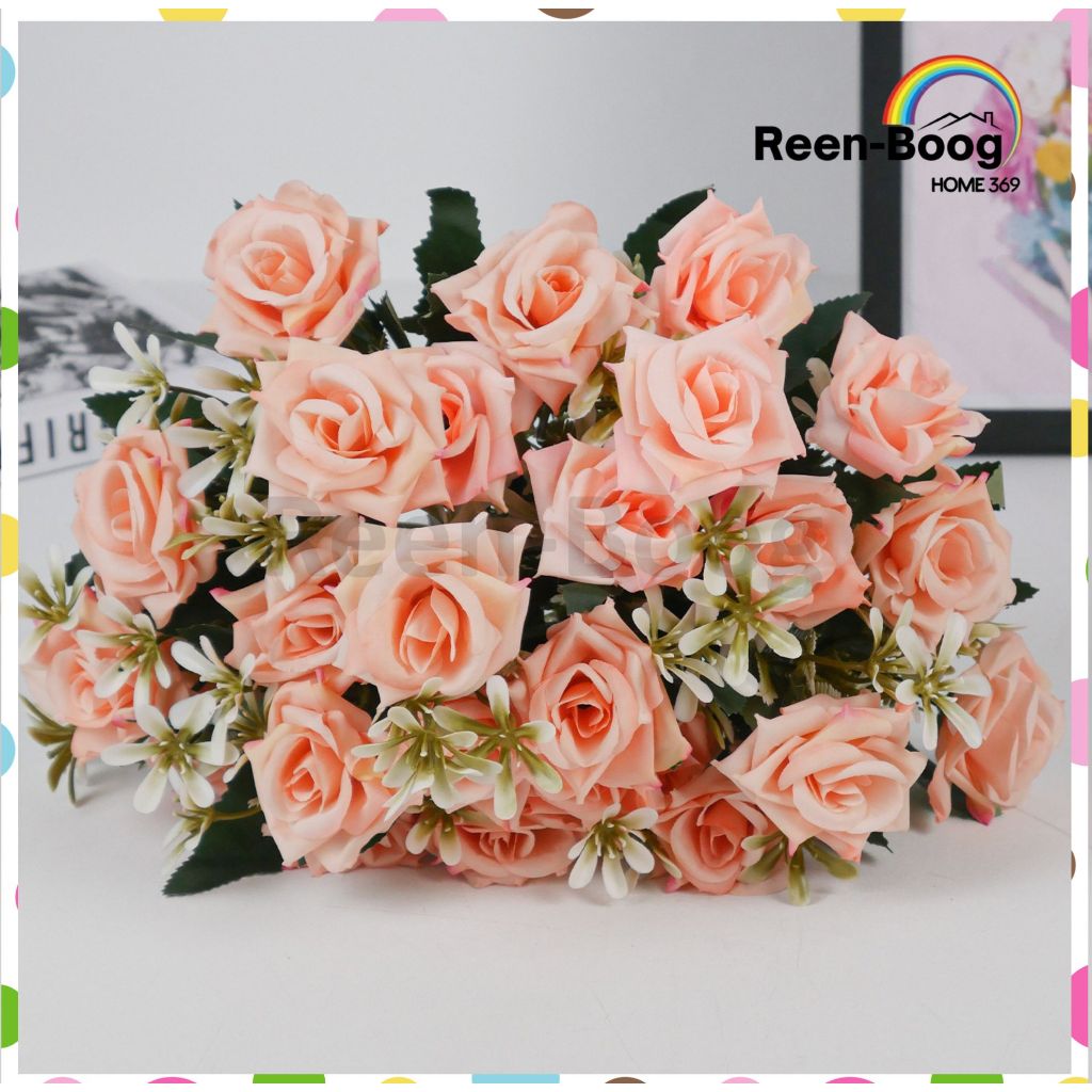 Jual REENBOOG-1 pcs Bunga Rose Segi Cabang 5 Chrysan Rose Sutra ...