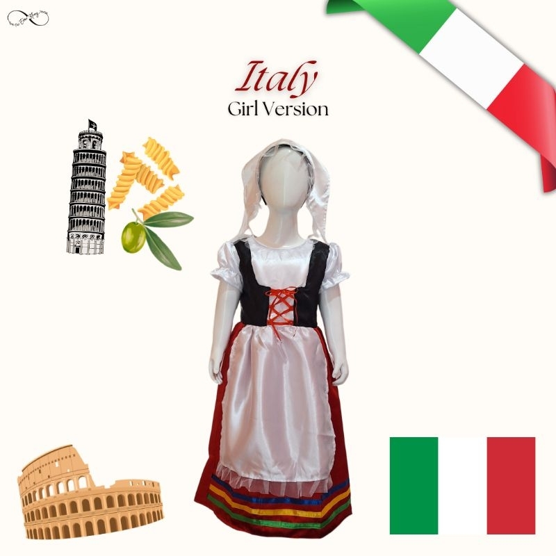 Jual Kostum Pakaian Italia untuk Anak Perempuan dan Dewasa | Italy ...
