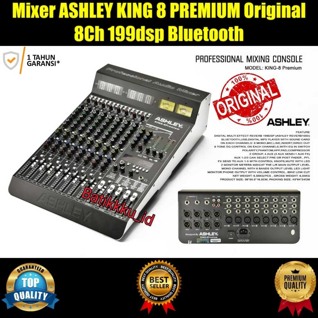 Jual Mixer ASHLEY KING 8 PREMIUM KING8 PREMIUM ORIGINAL 8CH NEW REVERB ...