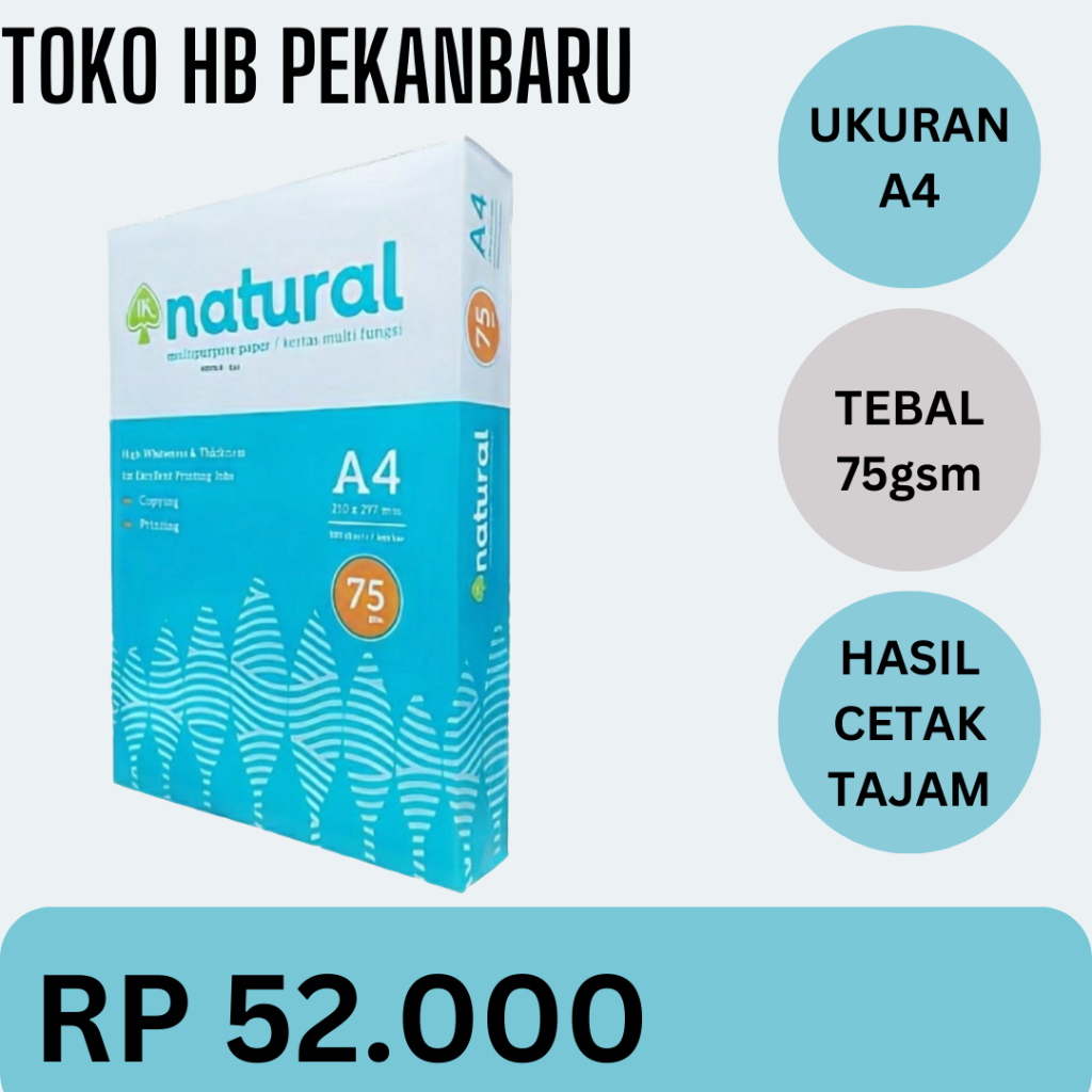 Jual KERTAS HVS NATURAL A4 75 GSM | Shopee Indonesia