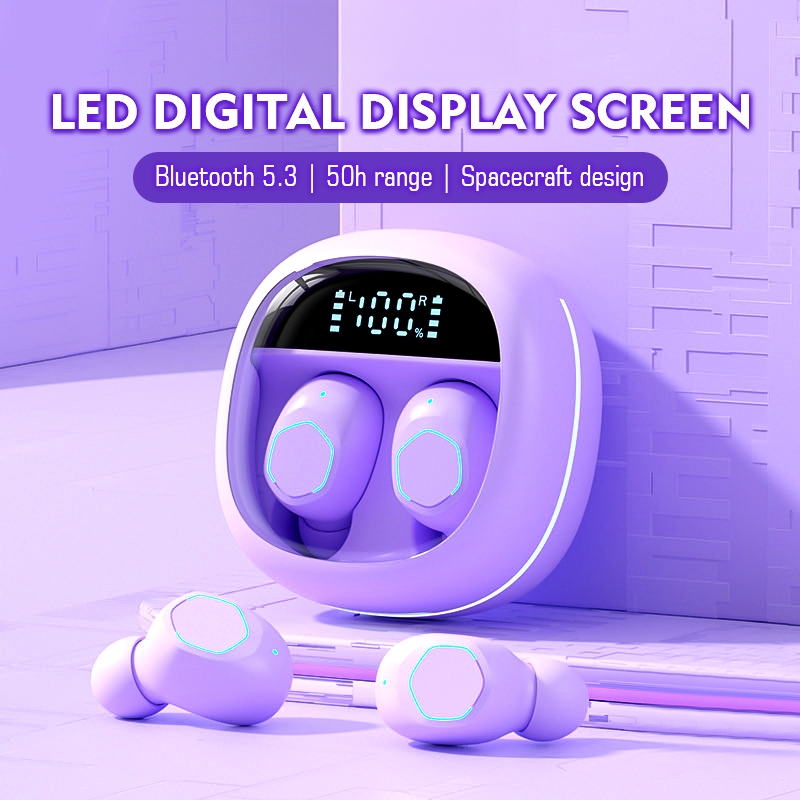 Jual Macaron TWS Bluetooth Headphones In-Ear Earbuds with Digital ...