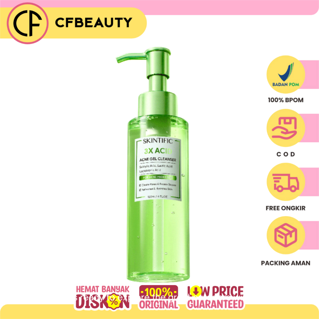 Jual SKINTIFIC - 3X Acid Acne Gel Cleanser 120ml | Salicilyc Acid ...