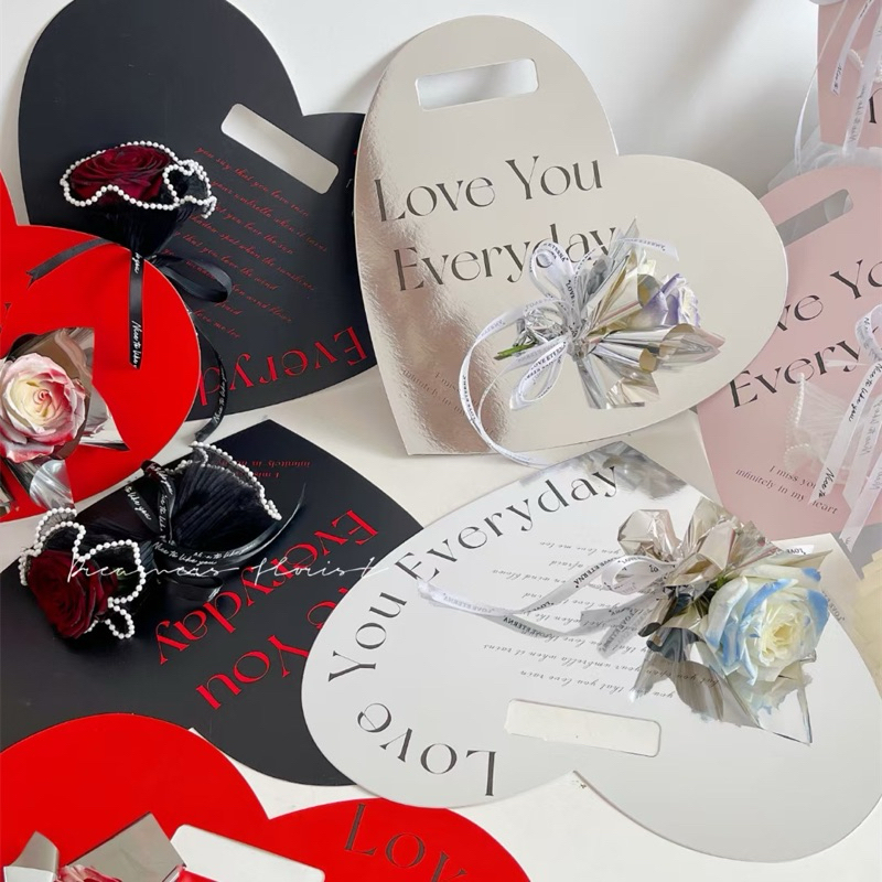 Jual [MIN 5 pcs] cardboard love single flower holder, kartu handle ...
