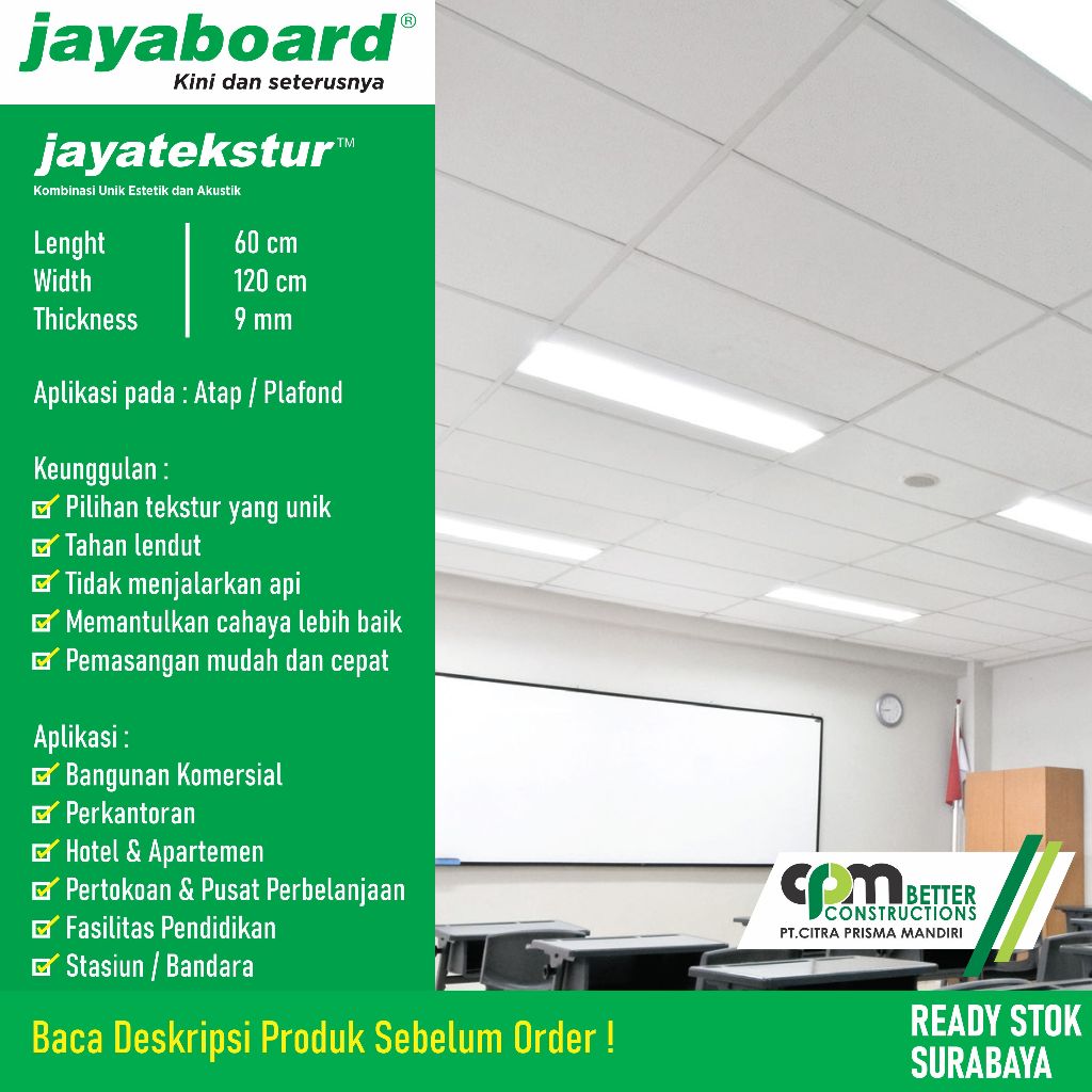 Jual Gyptile JayaPanel JayaTekstur Byhua Jayaboard 60x120 | Shopee ...