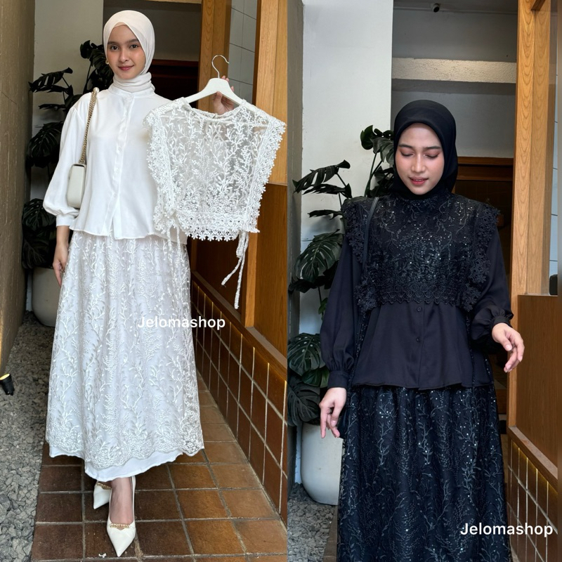 Jual KAMARI SETELAN WANITA / SET ROMPI KEMEJA DAN ROK Muslim | Shopee ...