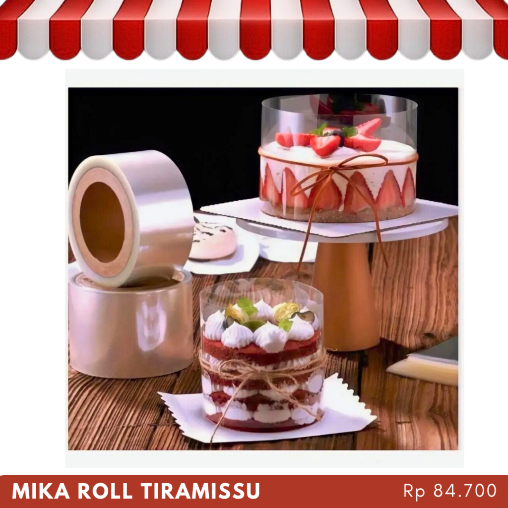 Jual HEMAT 1METER Plastik Mika Roll Pinggiran Kue Mika Pengerat Roll Cake Mika Tiramissu Cake ...